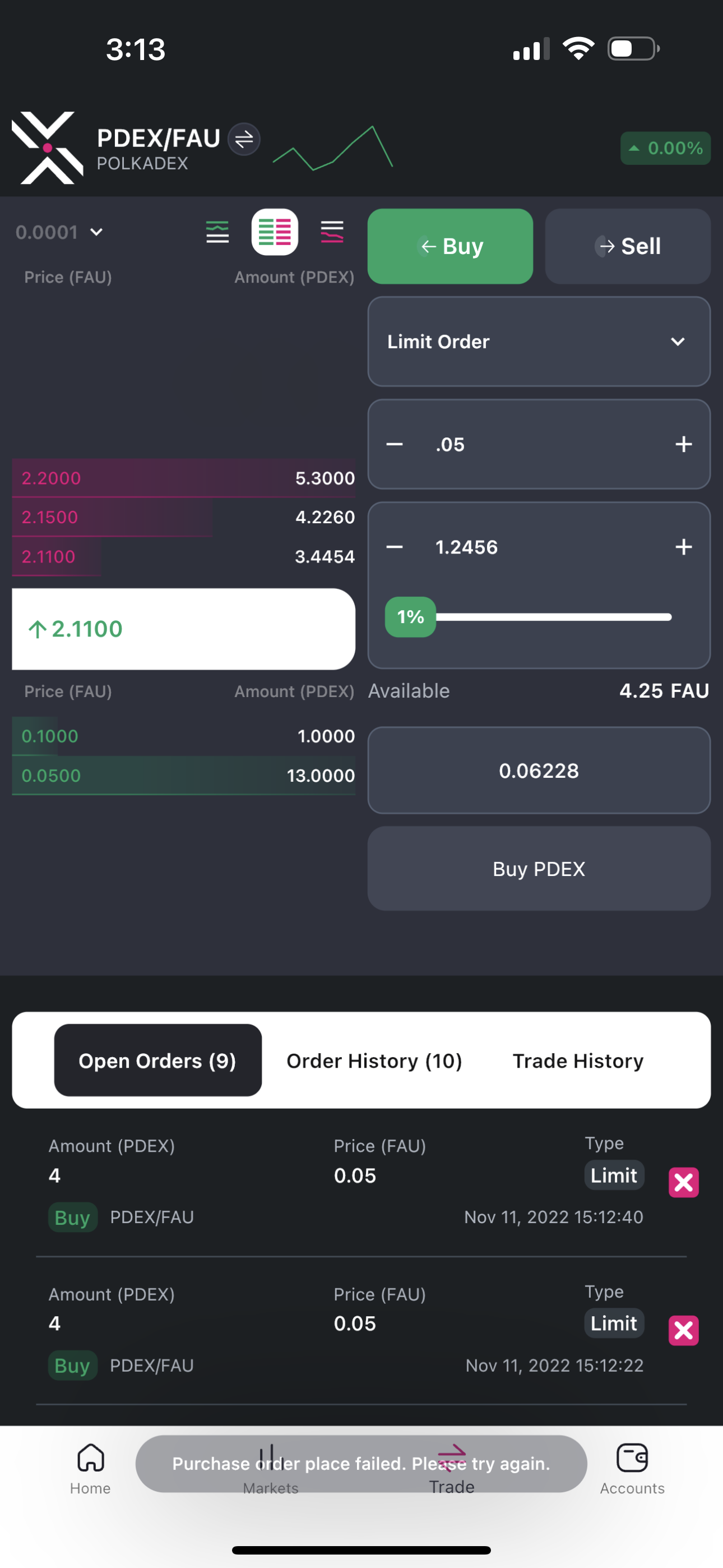 Mob app: Buy Order Fail when more than 3 decimals on amount · Issue #395 · Polkadex-Substrate ...