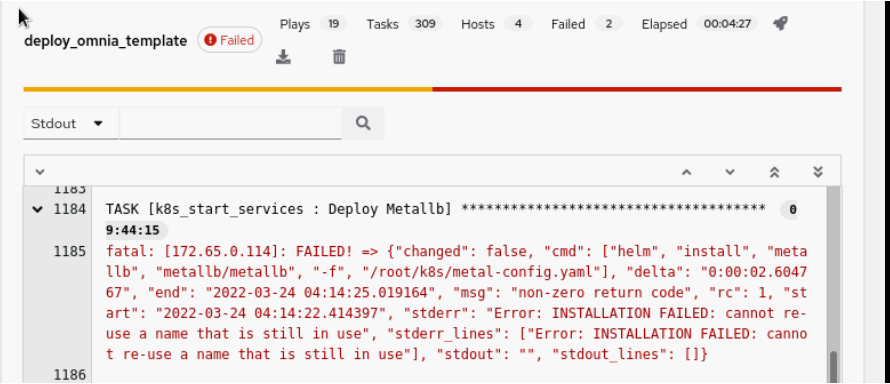 Deploy metallb task failing while executing omnia.yml · Issue #970 · dell/omnia · GitHub