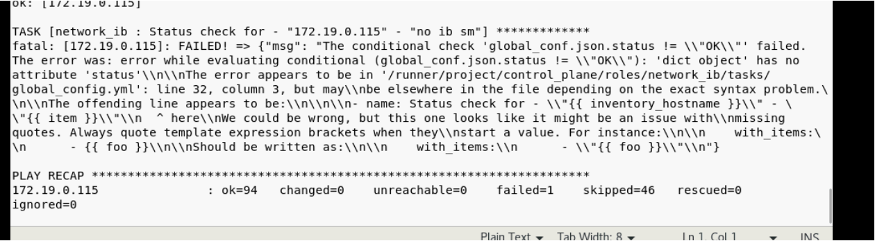 Infiniband template failing on the task "Status check" · Issue #991 · dell/omnia · GitHub