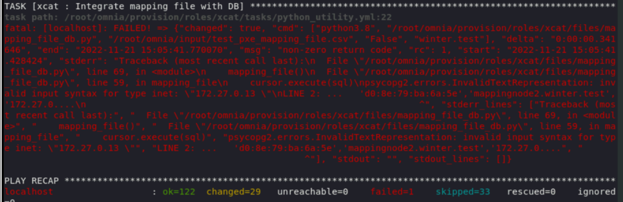 Task Integrate Mapping File With Db Fails During Provisionyml Execution Using Mapping File 9743