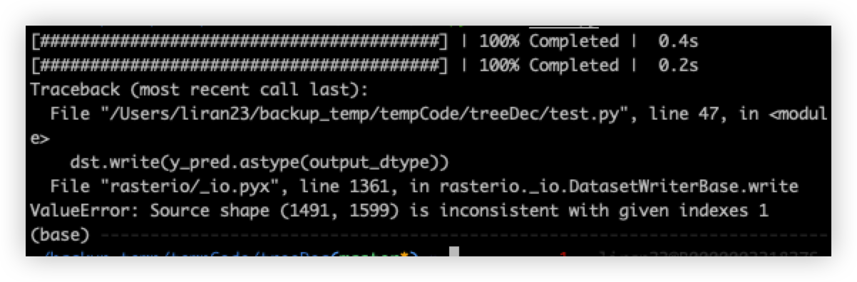 ValueError: Source shape (1491, 1599) is inconsistent with given indexes 1 · rasterio rasterio ...