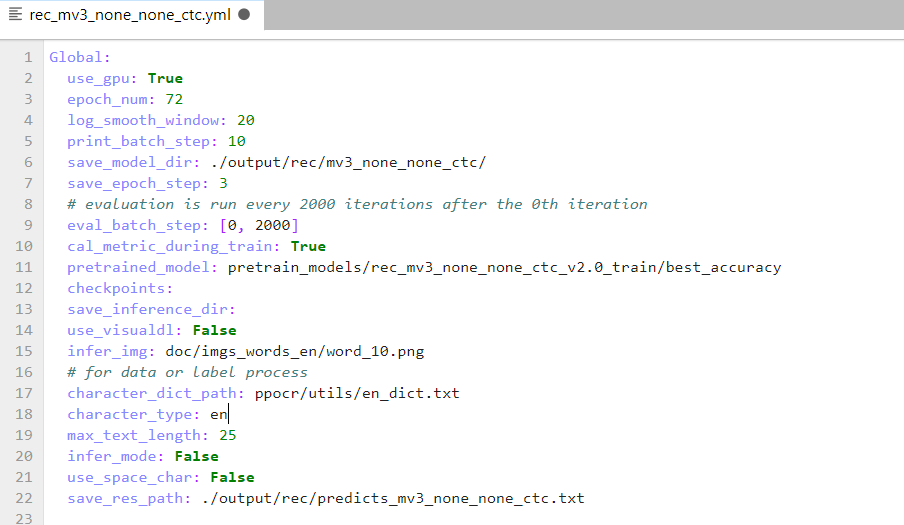 识别训练时用的配置文件与预训练模型都时匹配的还是出问题 · Issue #4632 · PaddlePaddle/PaddleOCR · GitHub