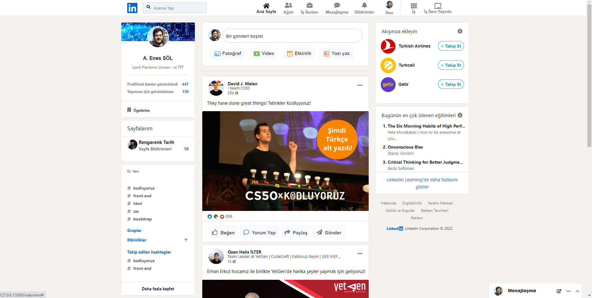 GitHub - enessol/Bootstrap-Linkedin-Clone: Edited the base files ...