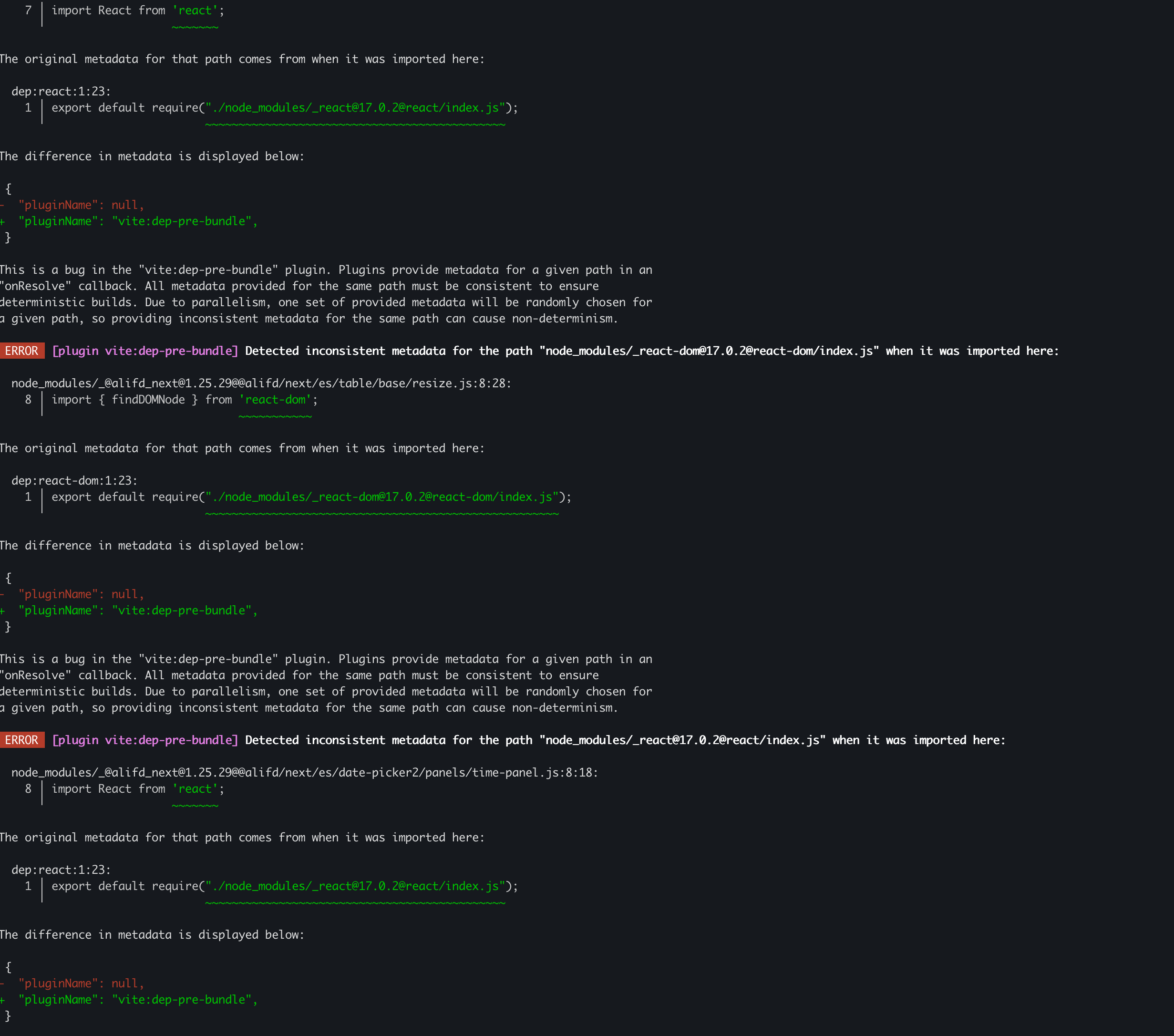 初始化react子应用，启动报错，vite模式 · Issue #5276 · alibaba/ice · GitHub
