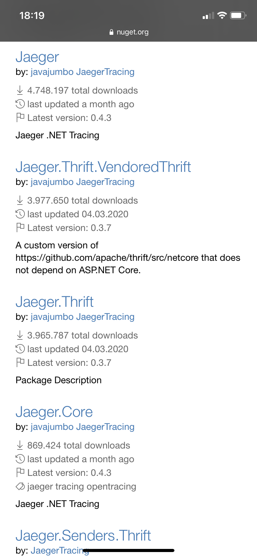 43 Release Not Available In Nuget · Issue 208 · Jaegertracingjaeger Client Csharp · Github