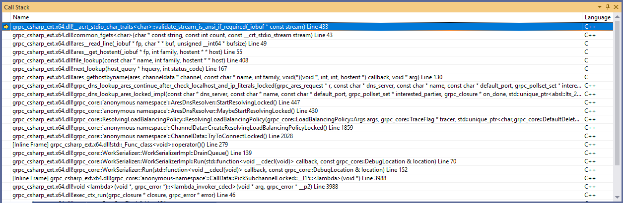 Delay on first connection in C# with grpclb and c-ares · Issue #24042 · grpc/grpc · GitHub