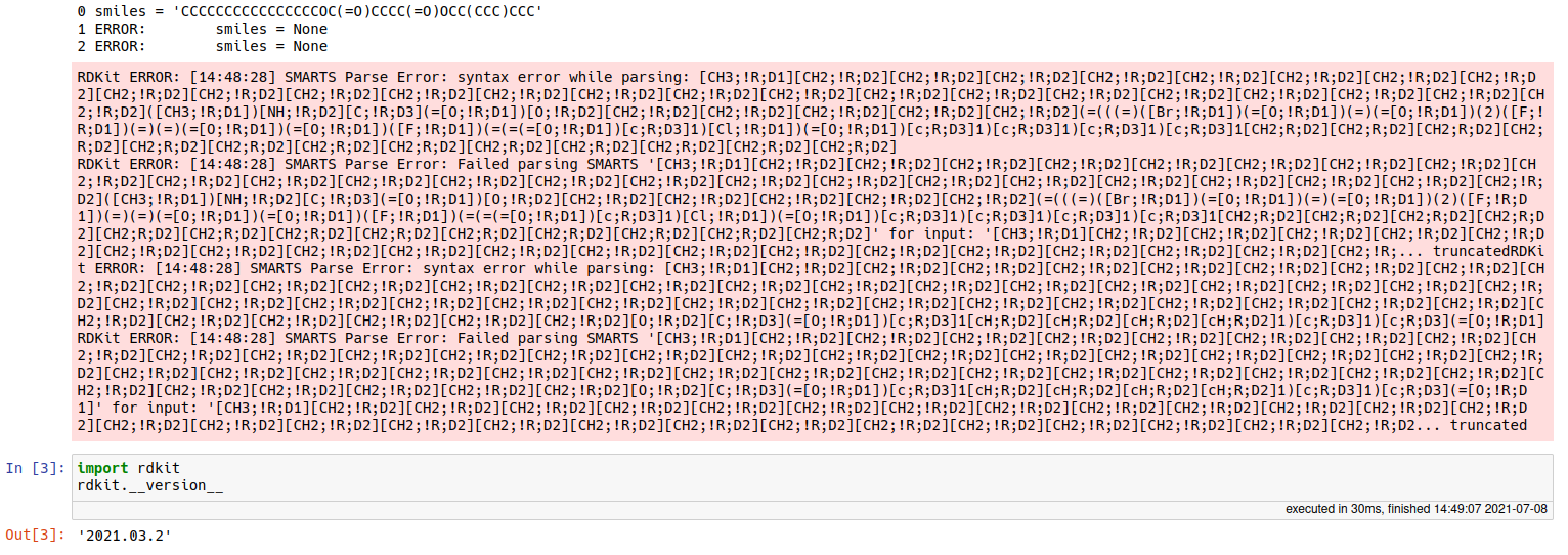 Unable to avoid RDKit Error · rdkit rdkit · Discussion #4310 · GitHub