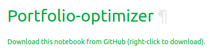 Where is the source code for the portfolio-optimizer example? · Issue #1388 · holoviz/panel · GitHub