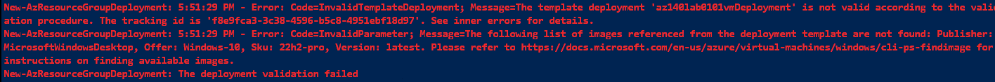 L01 Deploying AZ VM using ARM template results in template parameter error · Issue #269 ...