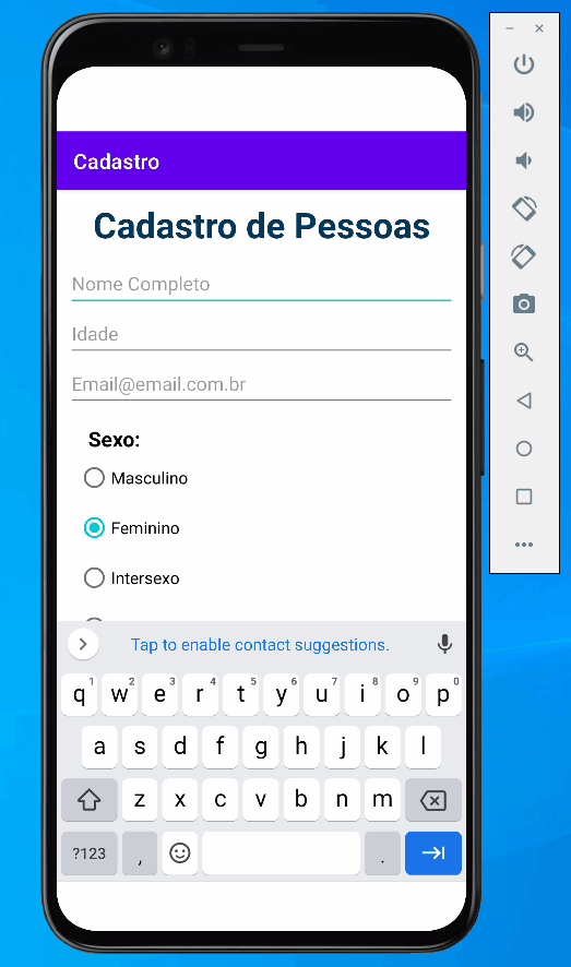 GitHub - jaofrod/AppTelaDeCadastro: Tela de cadastro simples usando Java no Android Studio.