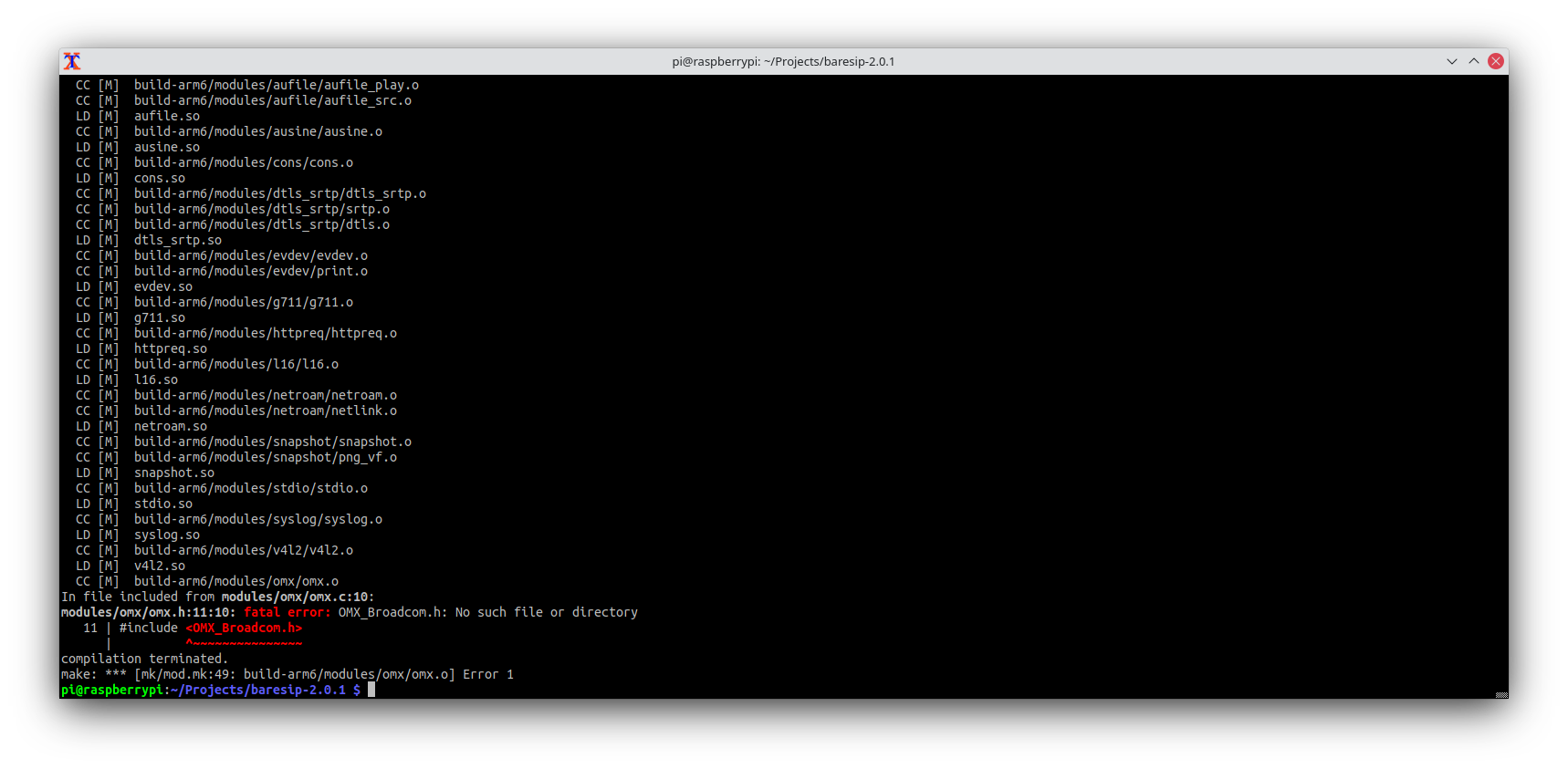 Disabling OMX plugin from Baresip · Issue #1795 · baresip/baresip · GitHub