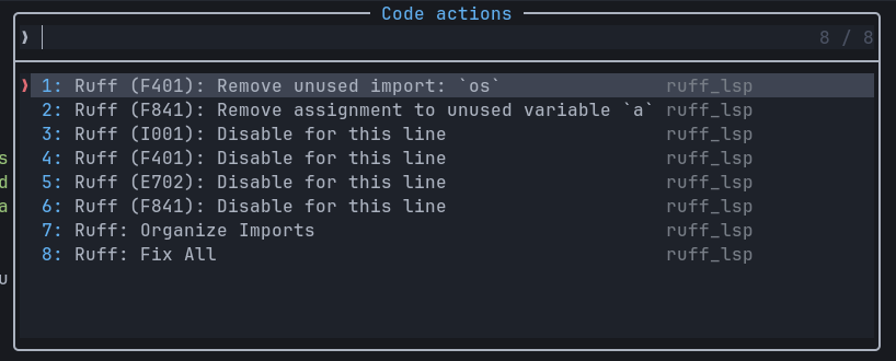 Improvement Idea: sort code actions by specificity · Issue #210 · astral-sh/ruff-lsp · GitHub