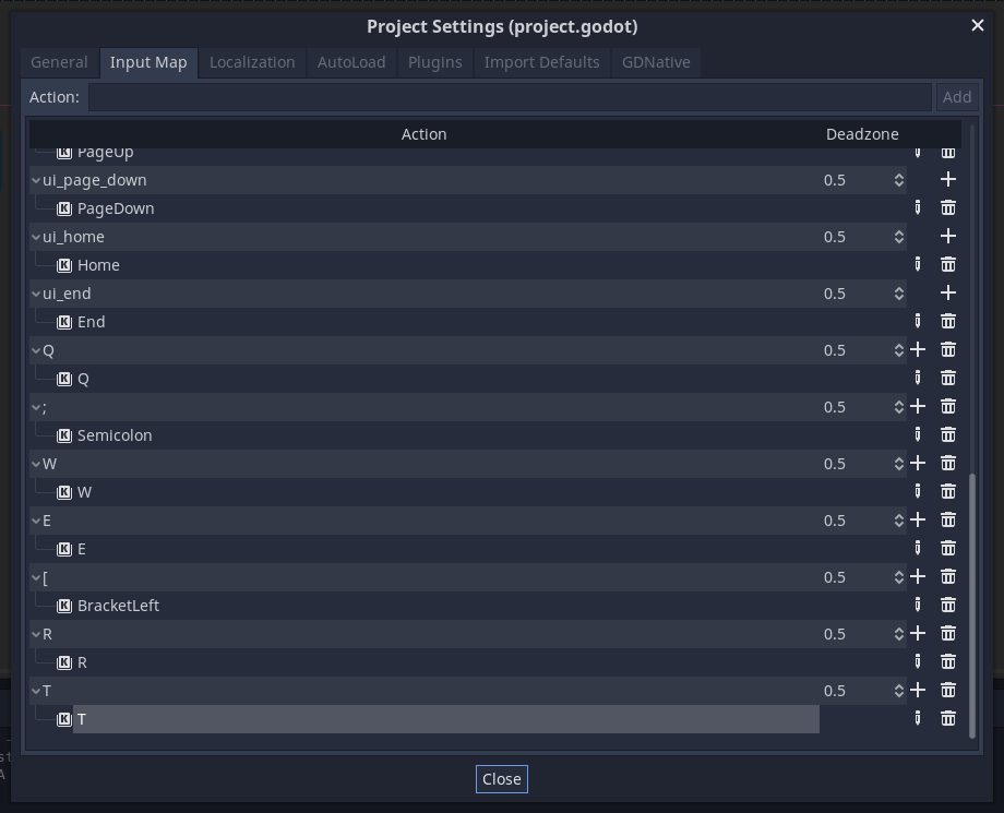 InputMap breaks when action is named "[" or ";" · Issue #54853 · godotengine/godot · GitHub