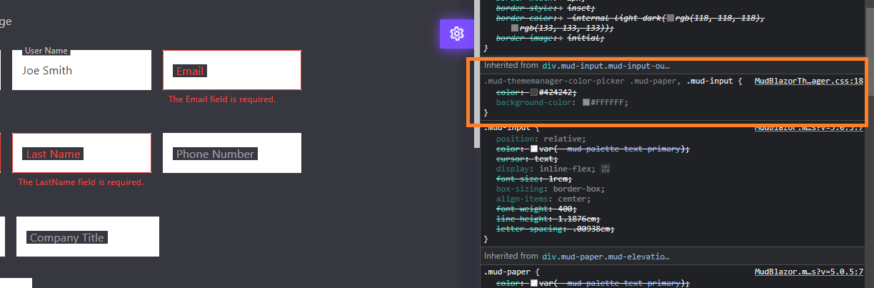 Inputs look bad in Dark Mode Theme · MudBlazor MudBlazor · Discussion #3517 · GitHub