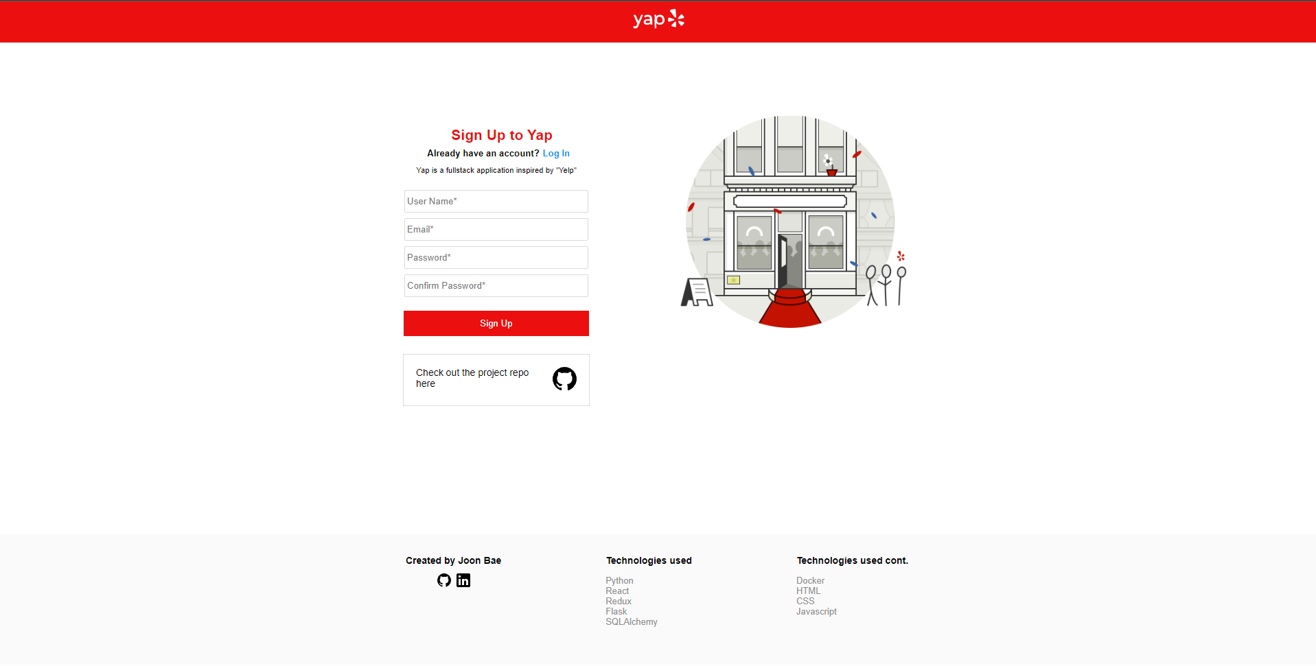 GitHub - Joon-Bae/Yap: Yap is a fullstack application inspired by the popular application,"Yelp"