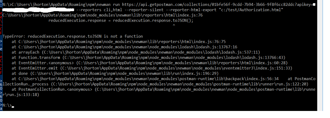 Html Reporter Exception · Issue 1060 · Postmanlabs Newman · Github