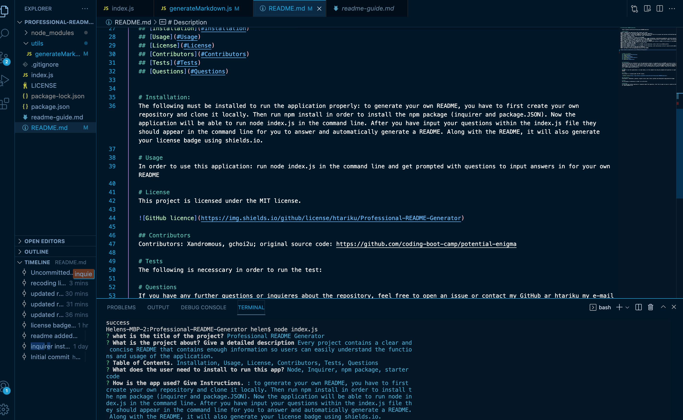 GitHub - htariku/Professional-README-Generator