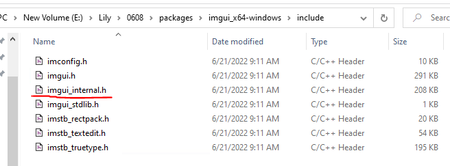 [ImGui] ImGui is meant to be extended using the imgui_internal.h header ...