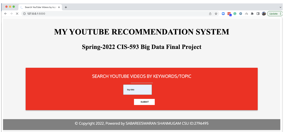 GitHub - sabareeswarans11/My_YouTube_Recommendation_System: Realtime ...