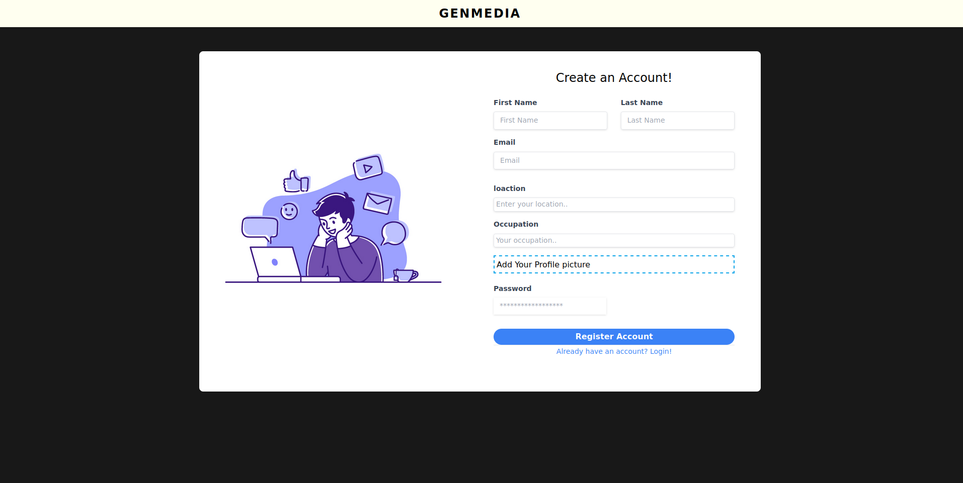 GitHub - yung-coder/GenMedia: Social Media app using MERN stack