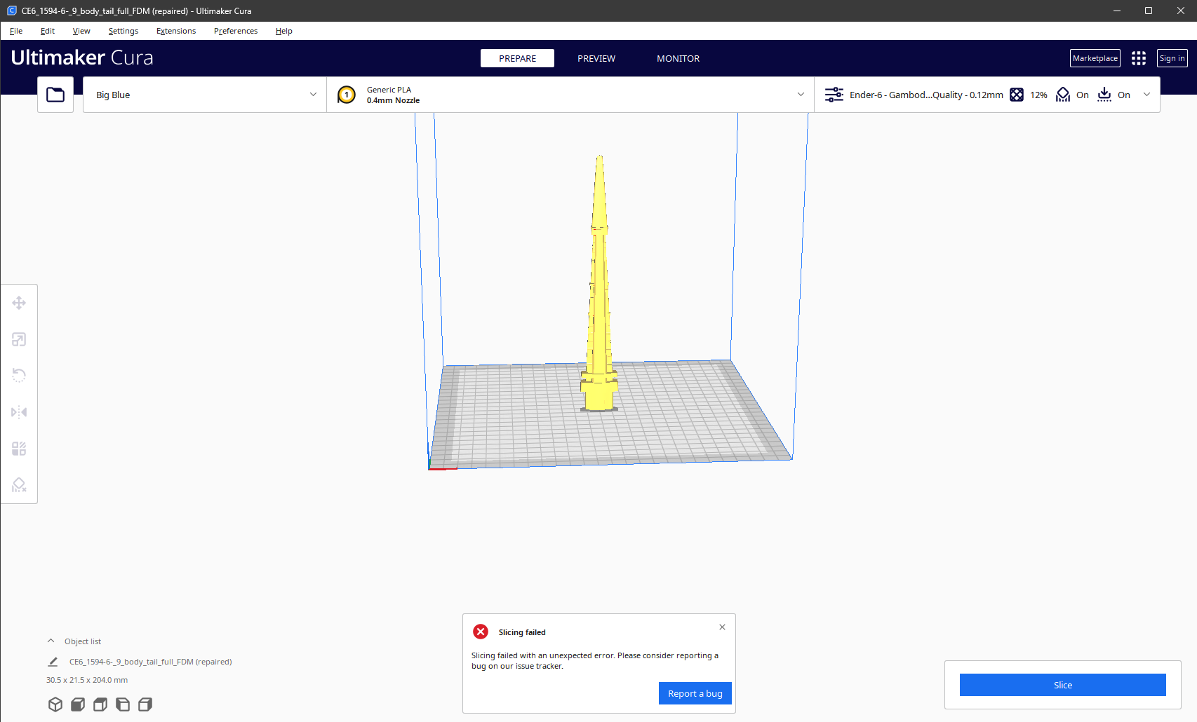 Cura File Slicing Issue · Issue #14850 · Ultimaker/Cura · GitHub