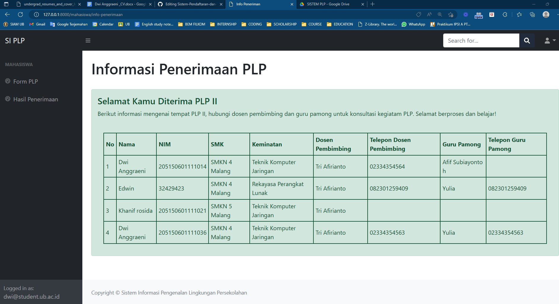 GitHub - dwianggraa/Sistem-Pendaftaran-dan-Verifikasi-Data-Pengenalan-Lapangan-Persekolahan-atau-PLP
