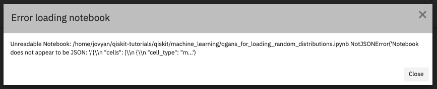 Qgans Qml Notebook Doesnt Open · Issue 1070 · Qiskitqiskit Tutorials · Github