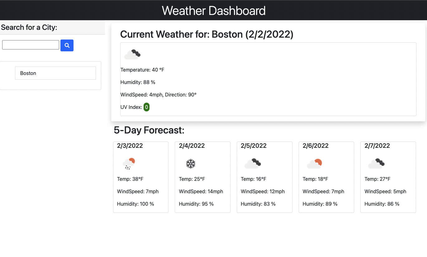 GitHub - a-donati/weather-dashboard: Javascript weather app that utilizes OpenWeather API