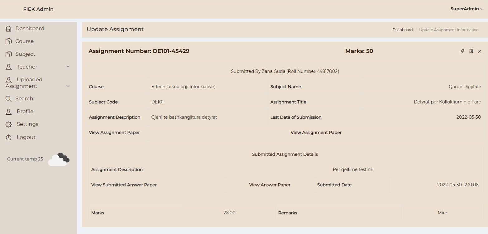 GitHub - shefketbylykbashi/Student-Assignment-Management-System