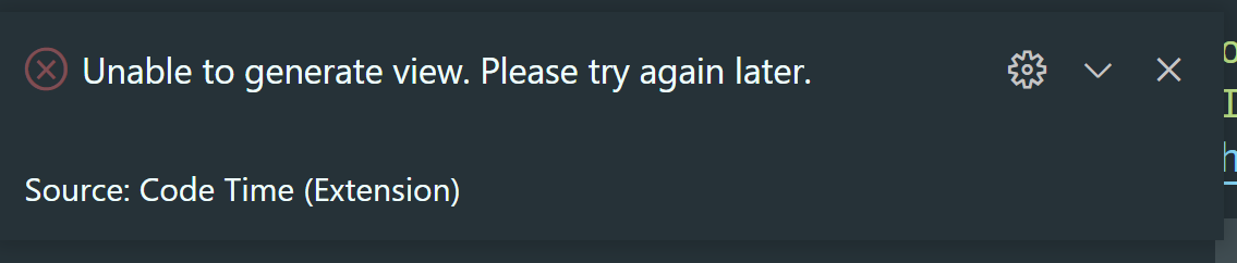 Unable To Generate View After Code Time Settings Tab Opens · Issue 333 · Swdotcom Swdc