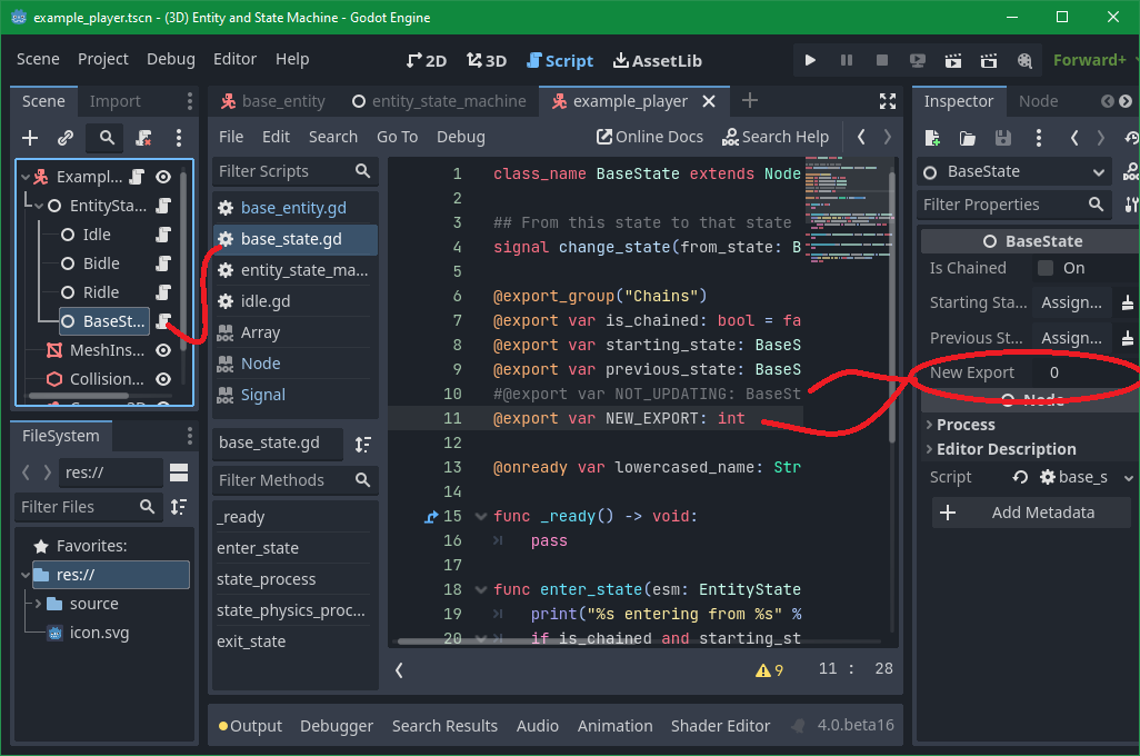 Nodes that Extend a script don't gain new parent @export's · Issue #72319 · godotengine/godot ...
