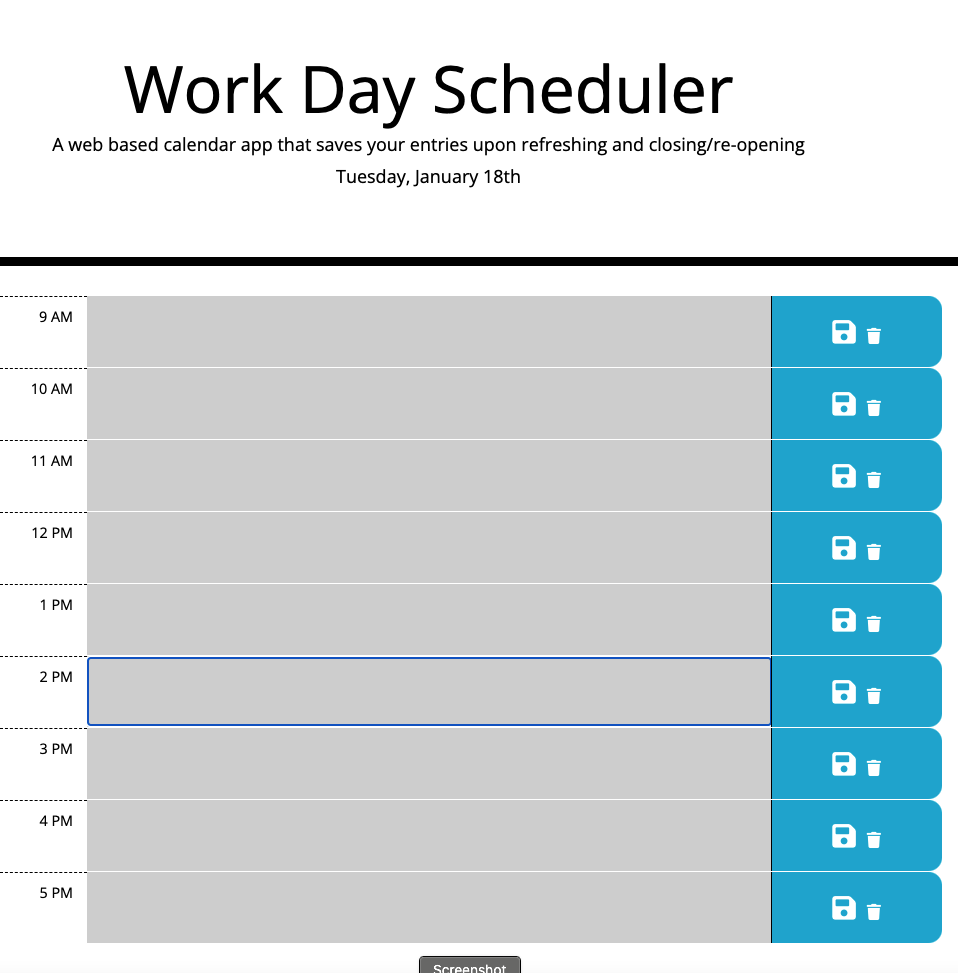 GitHub - antarmartin/workday-scheduler