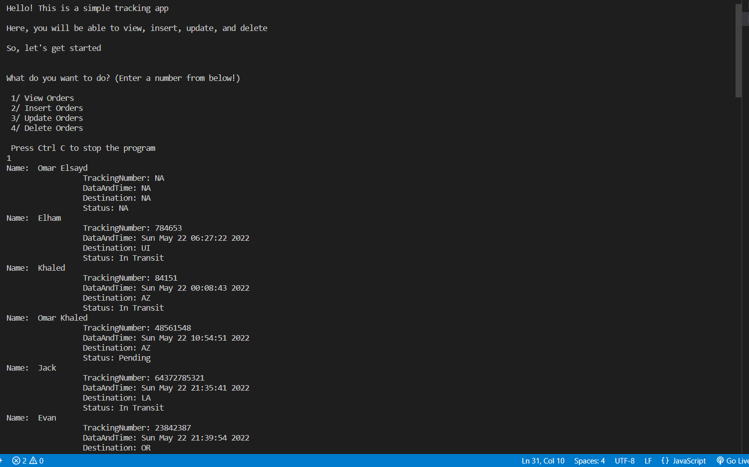 GitHub - OmarElsayd/TrackingInvtory