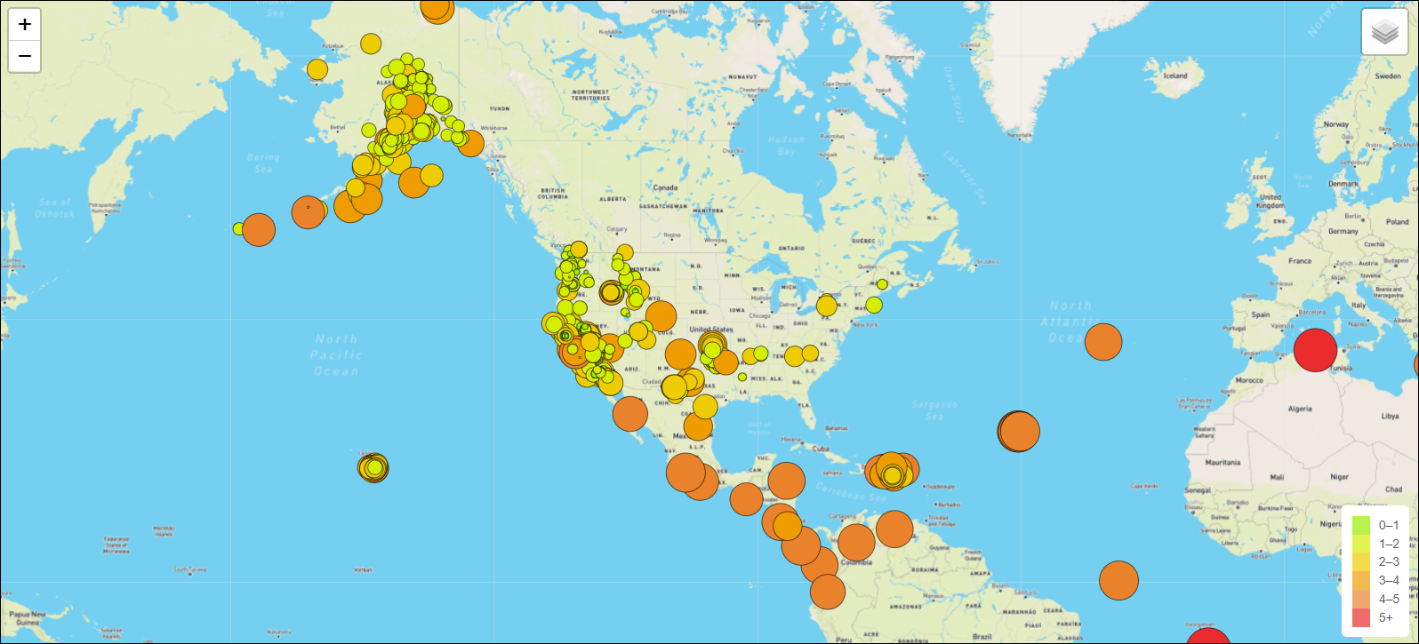 GitHub - 1on1pt/Mapping_Earthquakes: Using the Leaflet.js Application Programming Interface (API ...