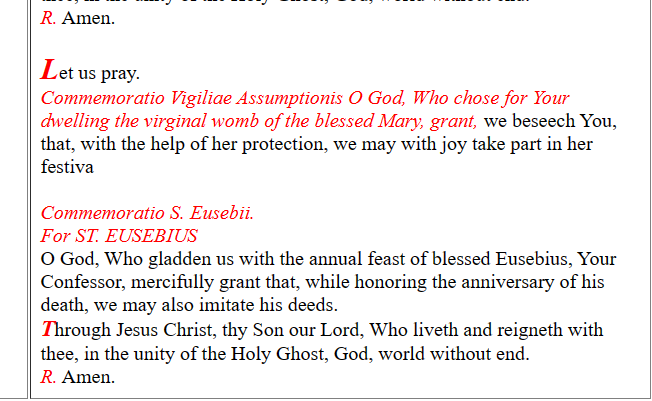 Assumption Vigil Collect Messed Up · Issue 3307 · Divinumofficiumdivinum Officium · Github