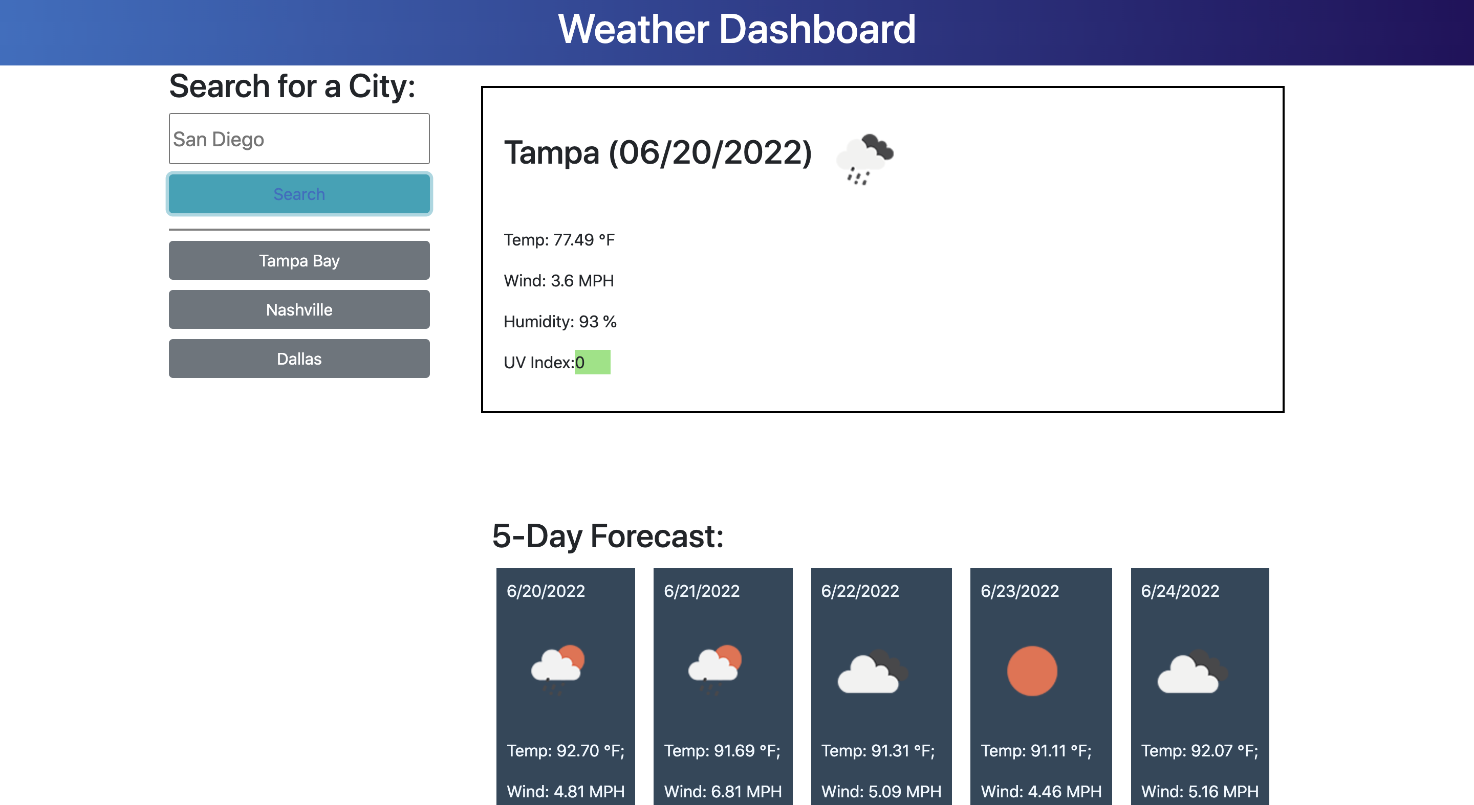 GitHub - MatthewSonger/weather-dashboard