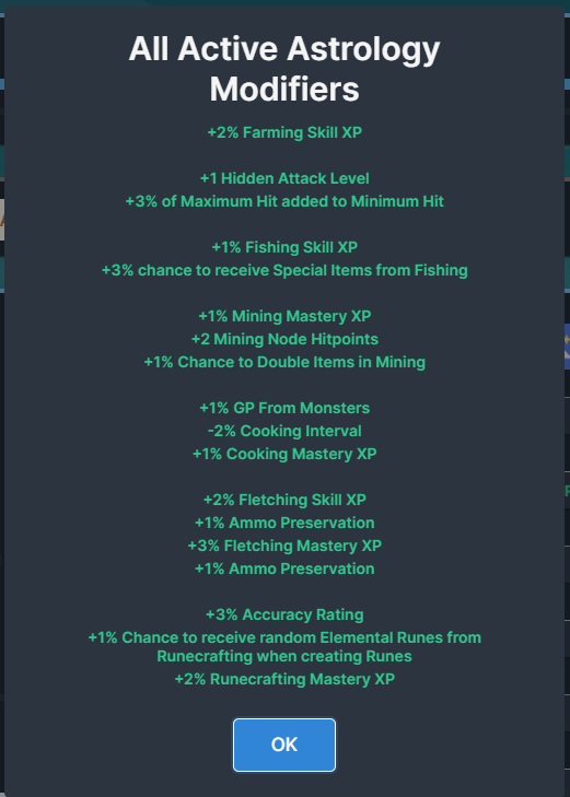 [Bug]: Astrology effect, chance to receive elemental runes while making runes does not work ...