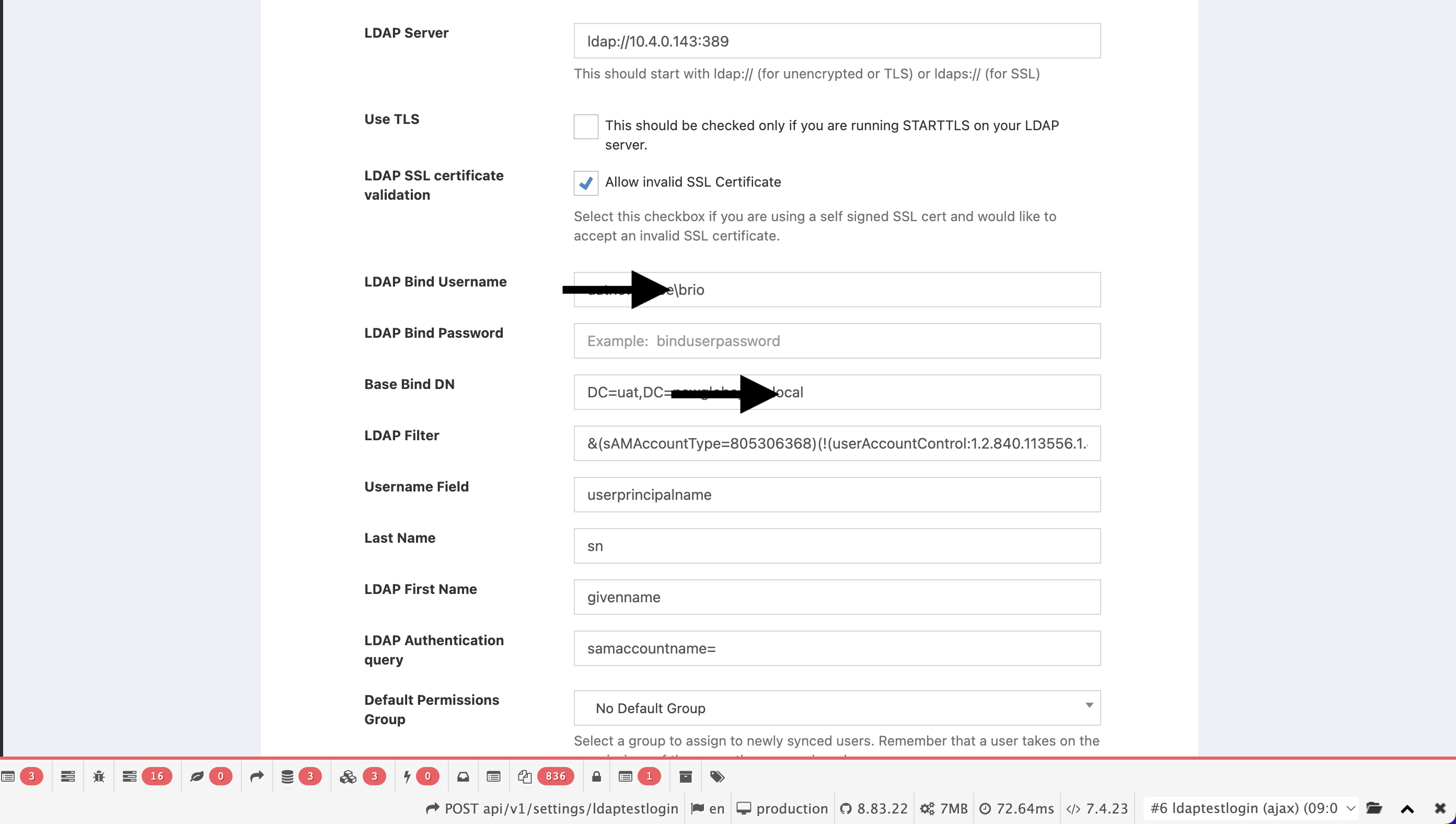 I Am Able To Synch Users From Ad Using Ldap But Not Login With Ad Users Getting Ldap Search