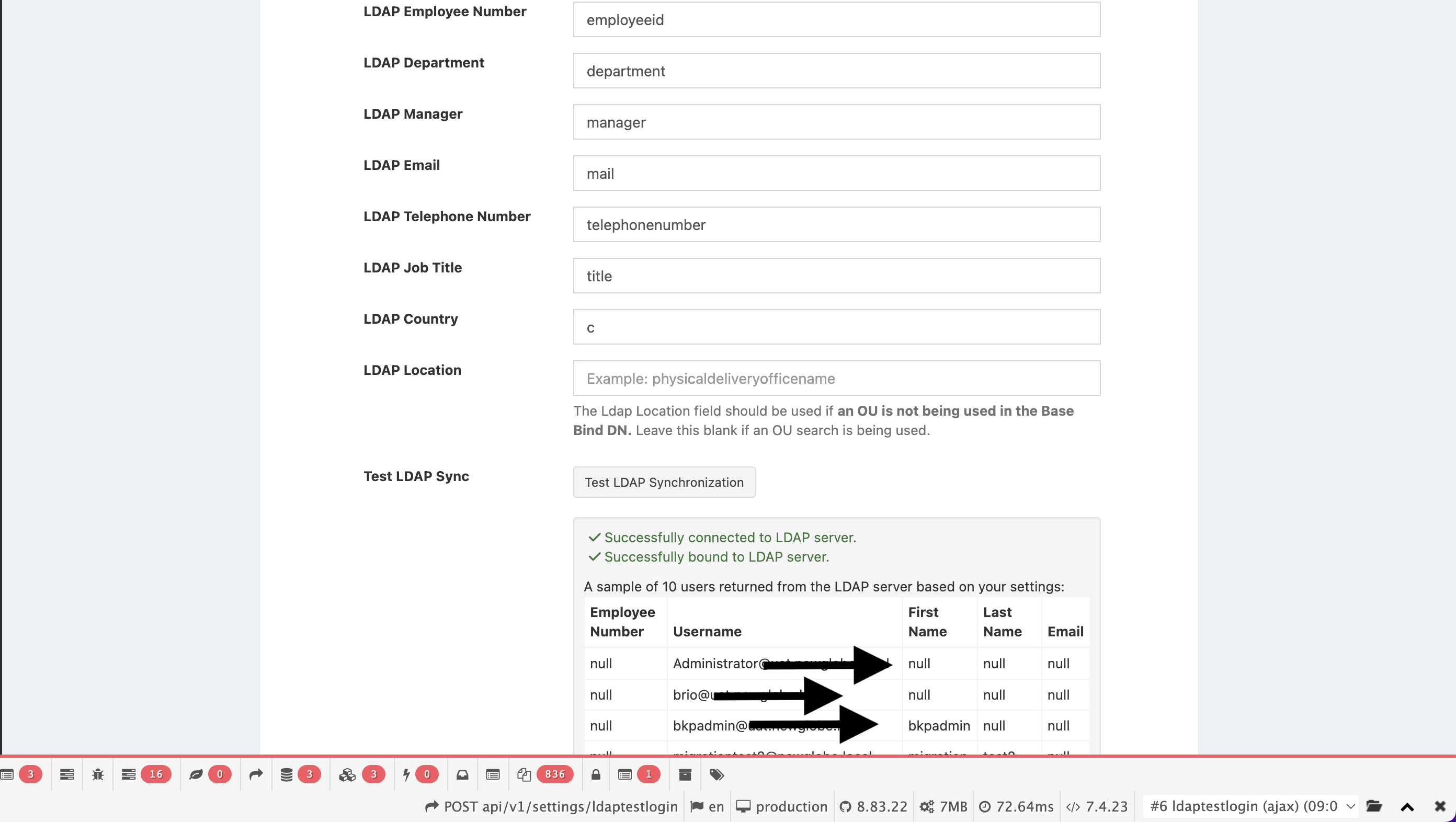 I Am Able To Synch Users From Ad Using Ldap But Not Login With Ad Users Getting Ldap Search