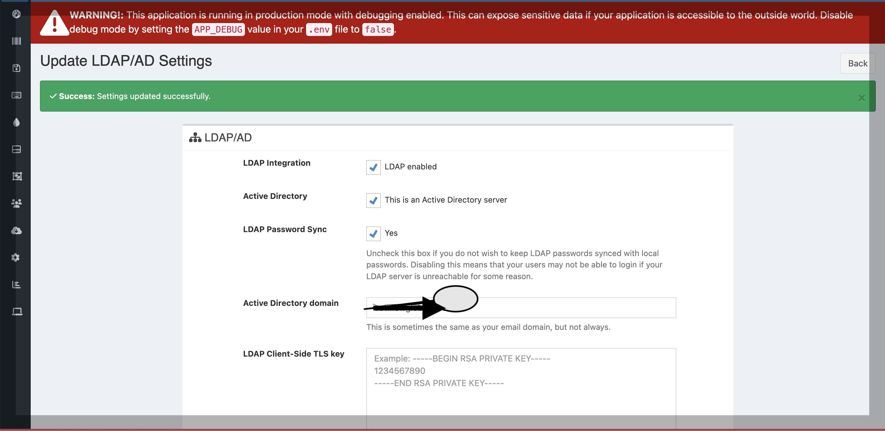 I am able to Synch users from AD using LDAP but not login with AD users getting "ldap_search ...