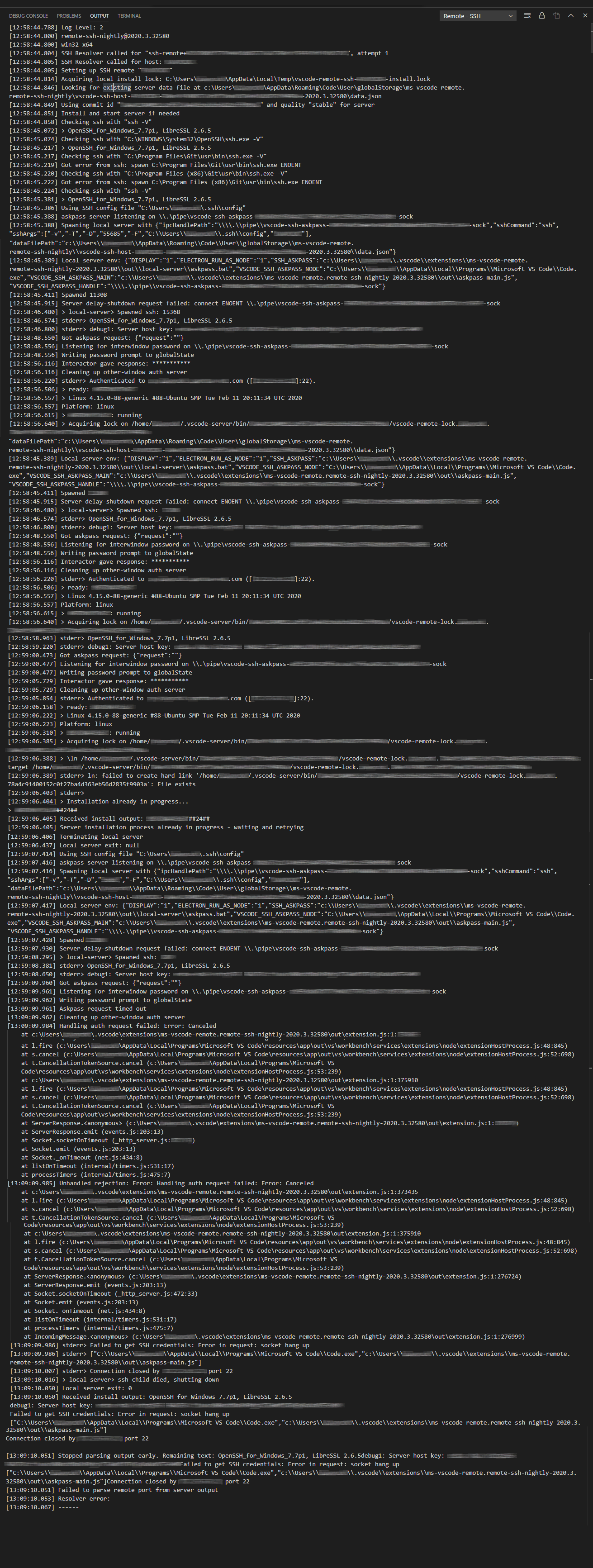 Used To Be Able To Connect To Remote Servers Cannot Anymore · Issue 2605 · Microsoftvscode