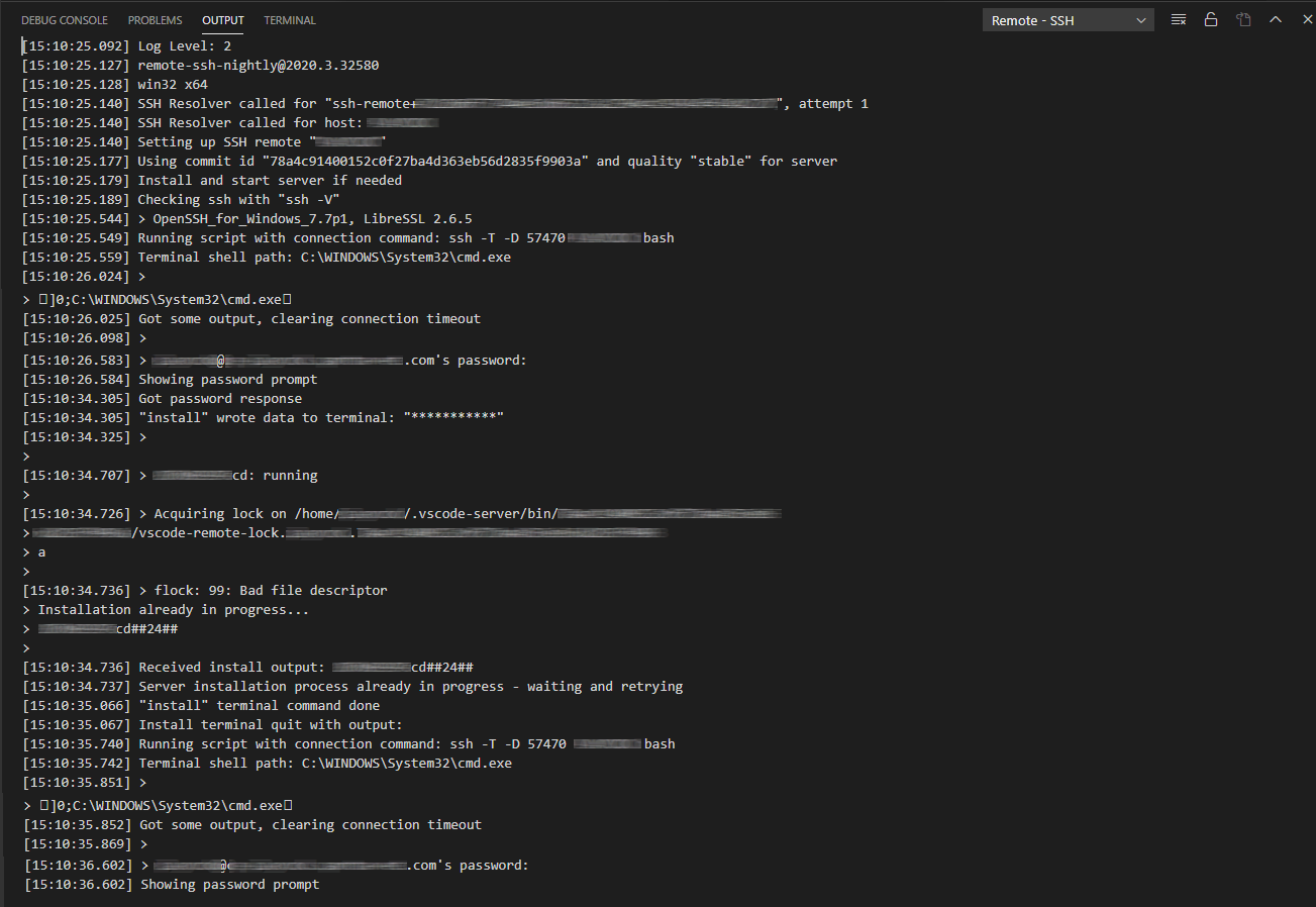 Used to Be Able to Connect to Remote Servers - Cannot Anymore · Issue #2605 · microsoft/vscode ...