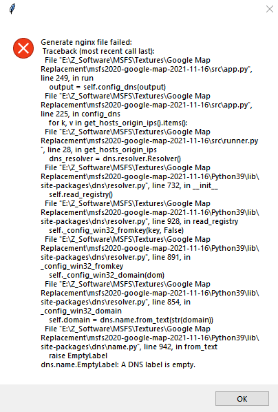[BUG] Can't get the program to run: "Exception: Address and Name(s) must be specified." · Issue ...