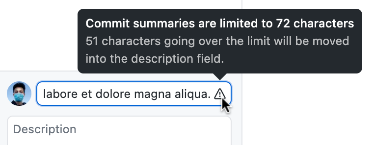 Indicate The Maximum Length Of The Commit Message Before Cut · Issue 16456 · Desktopdesktop