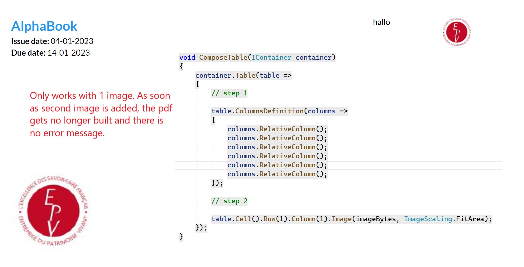 Table or Row : cannot handle various images · QuestPDF QuestPDF · Discussion #447 · GitHub