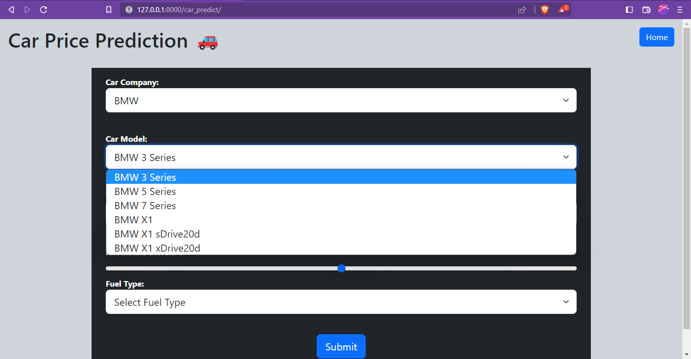 GitHub - Manya009/prediction_django: A Web service used for making predictions(Car Price ...