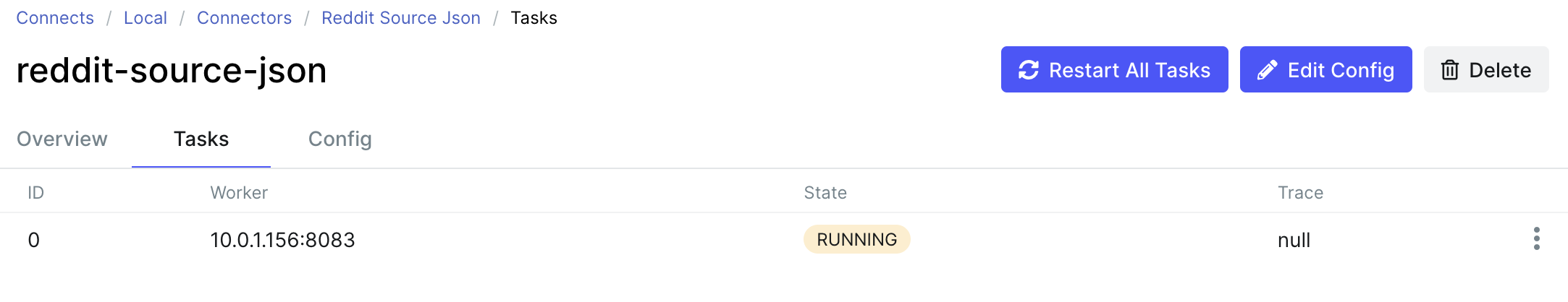 Connector "Restart All Tasks" button has no effect · Issue #1444 · provectus/kafka-ui · GitHub