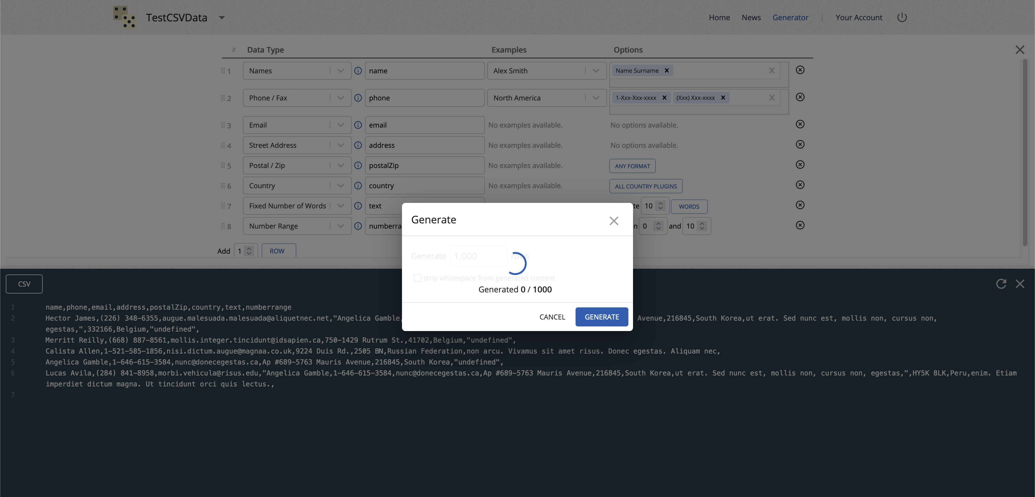 When Generating A Csv Data Set The Ui Spins And Never Generates Records · Issue 687 · Benkeen
