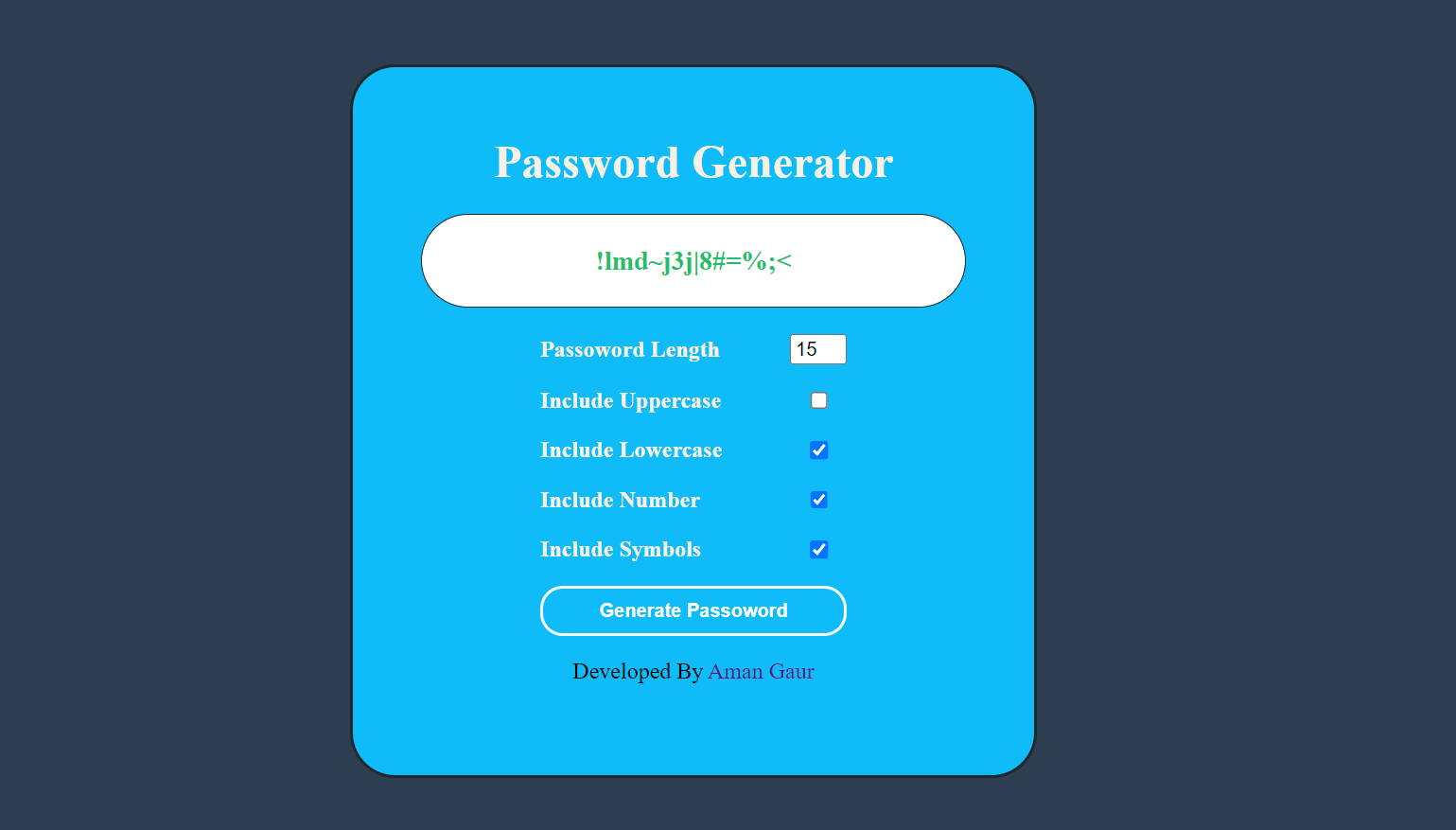 GitHub - amangaur6515/Password-Generator: Genrate Random Passwords of ...