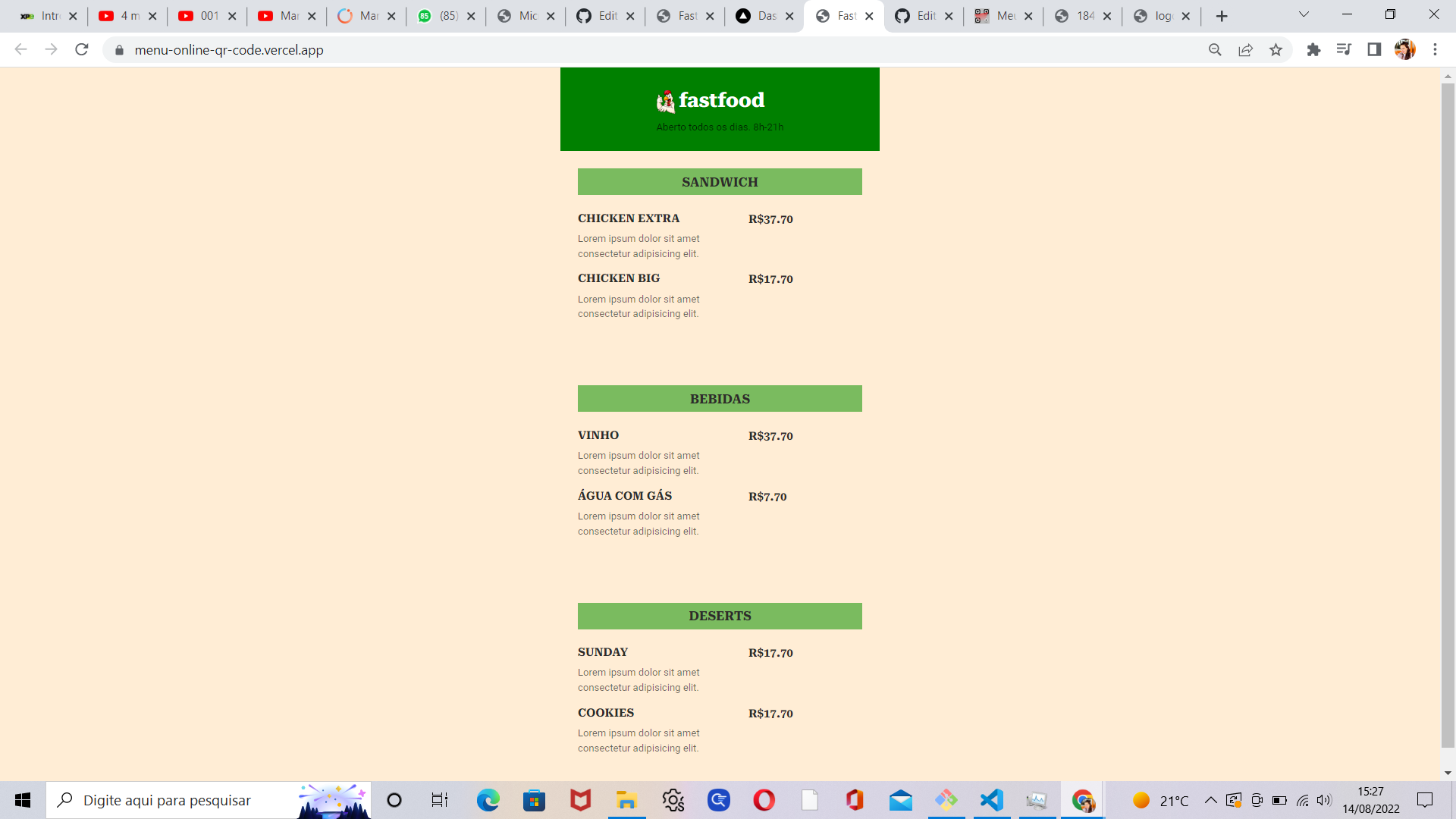 GitHub - Wilciara/MenuOnlineQrCode